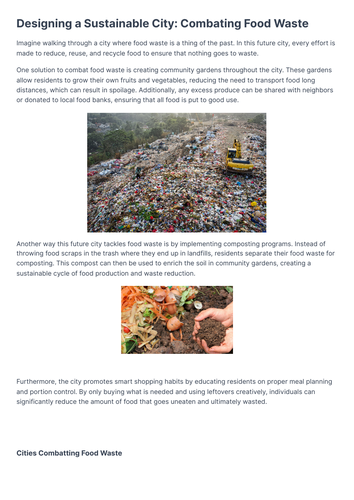 Sustainability unit 6 weeks | Teaching Resources