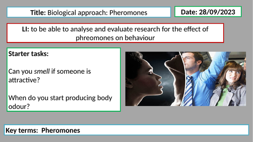 IB Psychology: Pheromones & behaviour | Teaching Resources