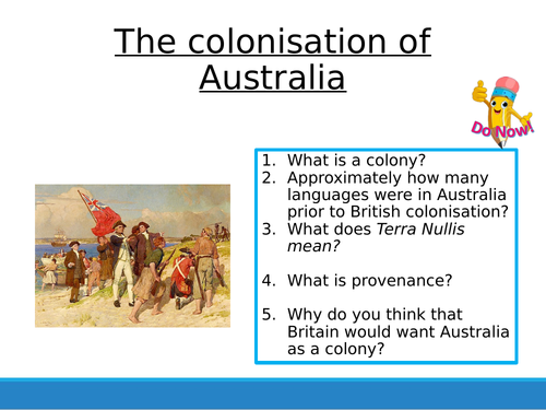 Empire & Slavery 3 - Colonisation of Australia | Teaching Resources