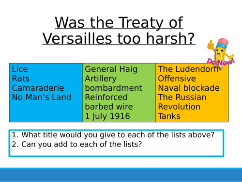 WWI 10 - Treaty of Versailles | Teaching Resources