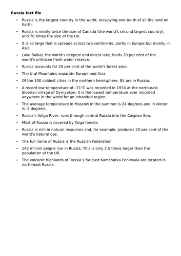 Russian Revolution 2 - Russian Landscape | Teaching Resources