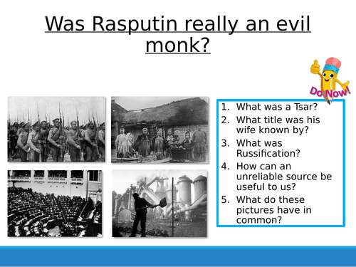Russian Revolution 4 - Rasputin | Teaching Resources