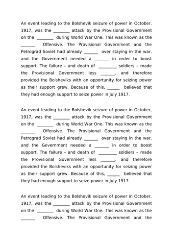 Russian Revolution 7 - Bolshevik power | Teaching Resources