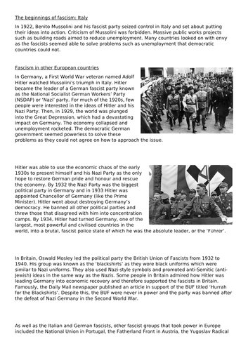 Interwar 2 - Rise of Fascism | Teaching Resources