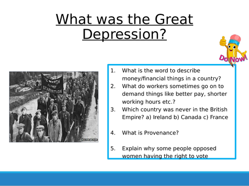 Interwar 10 - Great Depression | Teaching Resources