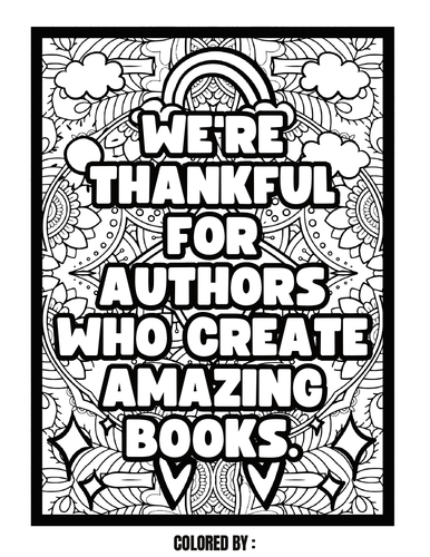 National Reading Day Gratitude and Goal Setting Coloring Pages ...