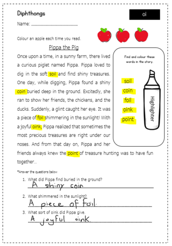 Phonics Power: Boost Learning with Diphthongs Exercises | Teaching ...