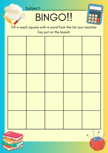 Blank BINGO Board | Teaching Resources