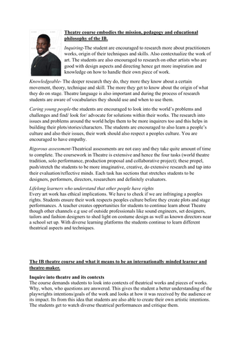 IB THEATRE INTRO RESOURCE | Teaching Resources