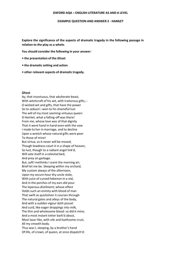 Oxford AQA International Advanced Level - English Literature - Hamlet ...