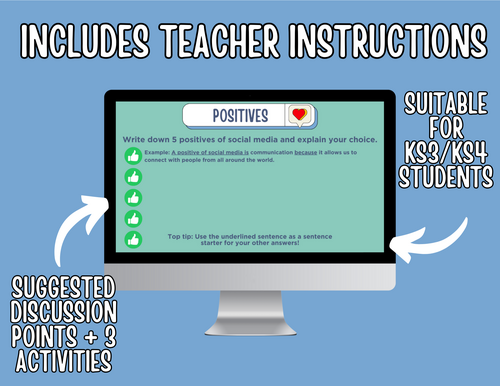 Social Media Assembly KS3 and KS4+ Form Time Activities | Teaching ...