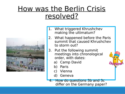 Cold War 9 - Berlin Wall (part 2) | Teaching Resources