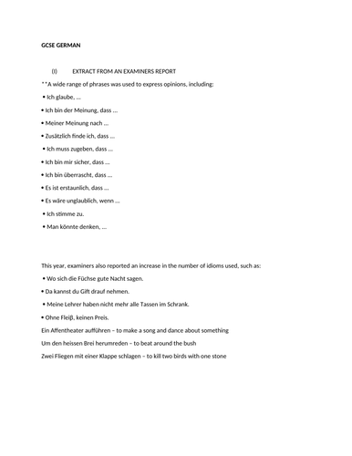 GCSE GERMAN extensive revision notes | Teaching Resources