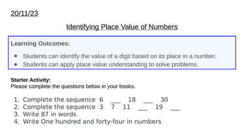 Identifying Place Value | Teaching Resources