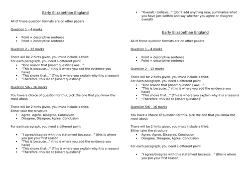 Early Elizabeth 1 - Government and Society | Teaching Resources