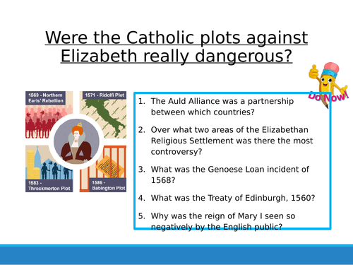 Early Elizabeth 7 - Plots against Elizabeth | Teaching Resources