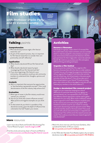 Decolonising film festival research | Teaching Resources