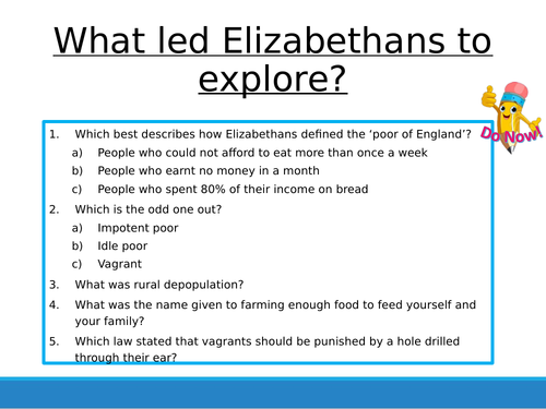 GCSE Early Elizabeth - Unit 3 | Teaching Resources