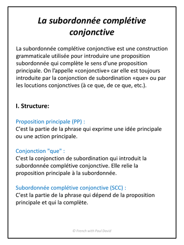 La Subordonnée Complétive Explications Et Exercices Corrigés