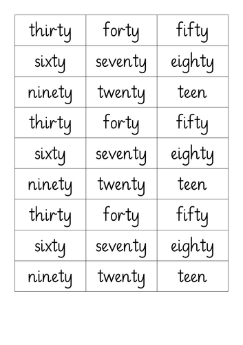 Numbers in words, as numerals. Greater/less than | Teaching Resources