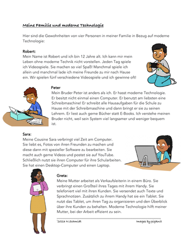 Moderne Technologie Text auf Deutsch: Modern Technology German Reading ...