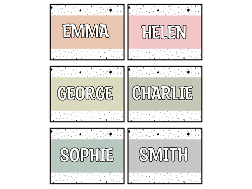Printable Student Name Labels, Editable Spotty Classroom Labels, Name ...