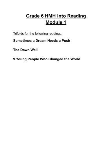6th Grade HMH into Reading Activity Pack - Module 1 | Teaching Resources