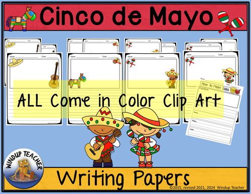 Cinco de Mayo Writing Paper Pack with Picture Box, Writing Lines, Color ...