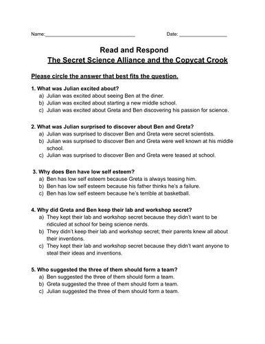 The Secret Science Alliance and the Copycat Crook - Grade 6 HMH into ...