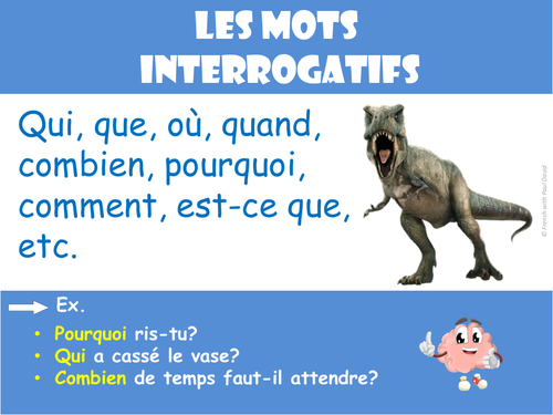Mots interrogatifs: 32 cartes à tâches French question words Poster ...