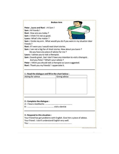 GIVING ADVICE - SPEAKING LESSON | Teaching Resources