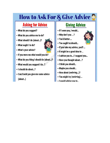 GIVING ADVICE - SPEAKING LESSON | Teaching Resources