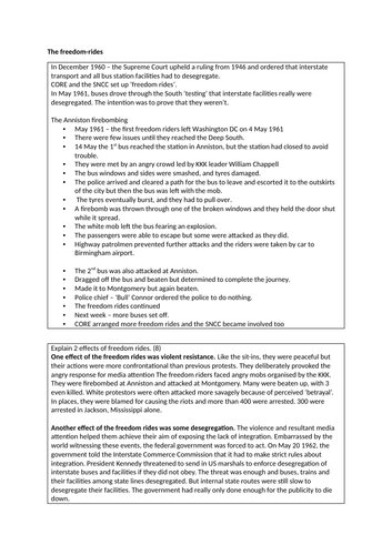 The Freedom Rides – Civil Rights in the USA,1945-74 – Part 3 - IGCSE ...