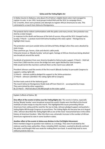 Selma & the Voting Rights Act – Civil Rights in the USA,1945-74 – Part ...