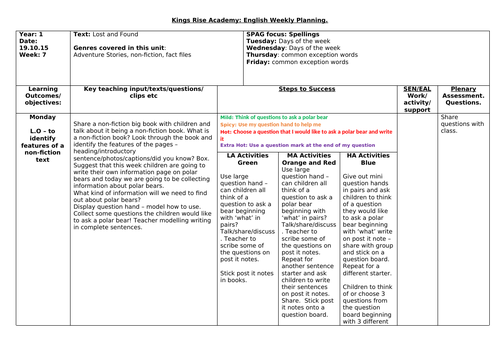Year 1 Maths English Planning | Teaching Resources