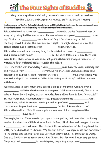 Buddhist Story Four Sights of the Buddha | Teaching Resources