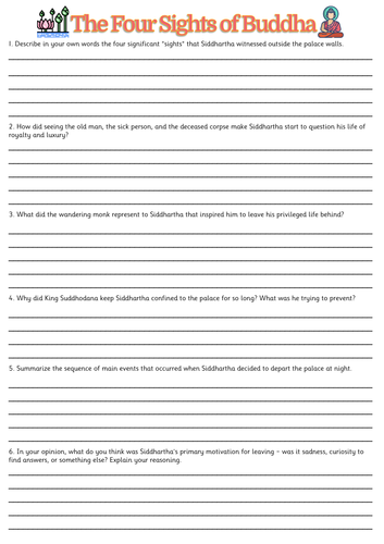 Buddhist Story Four Sights of the Buddha | Teaching Resources