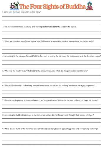 Buddhist Story Four Sights of the Buddha | Teaching Resources