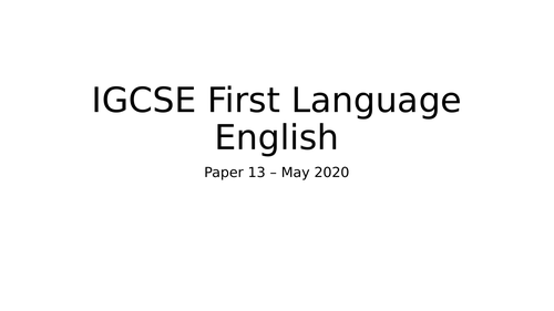 0500 / 0990 First Language English exam walk through | Teaching Resources