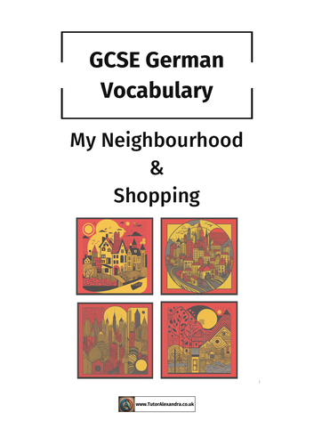 GERMAN New GCSE 2024 Vocab Booklet: Neighbourhood and Shopping ...