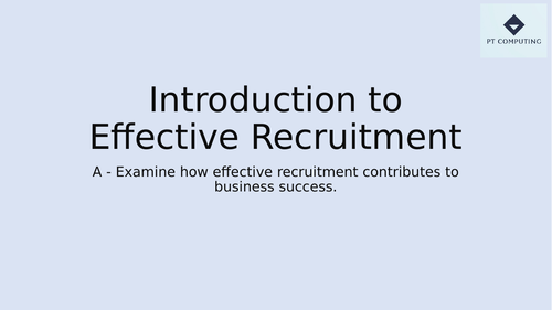Level 3 BTEC Business - Unit 8: Recruitment and Selection Process (All Learning Aims) | Teaching ...