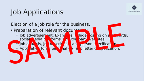 Level 3 BTEC Business - Unit 8: Recruitment and Selection Process (All ...