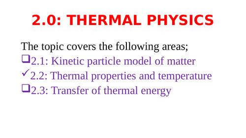 IGCSE THERMAL PHYSICS 2 | Teaching Resources