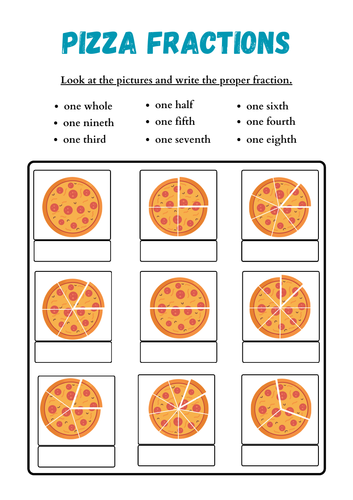 Pizza Fraction Activity Worksheets / Fraction Games | Teaching Resources