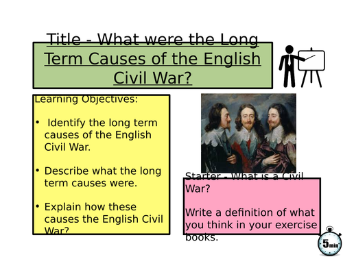 Long term Causes Civil War - KS3 History Stuarts | Teaching Resources