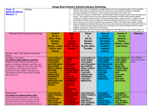 Year 5 English Maths Planning kr | Teaching Resources