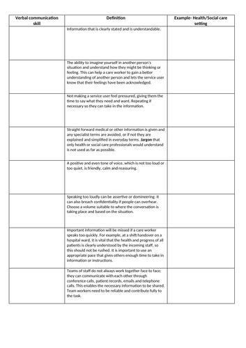 New Spec Health and Social Care RO32 Principles of Care Exam Topic 3 ...