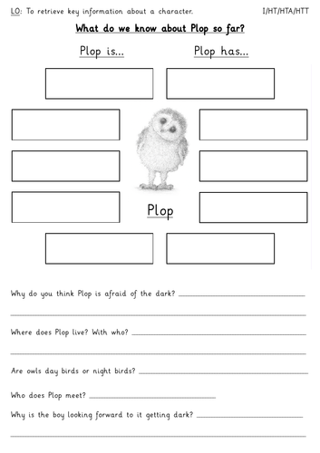 Y2 VIPERS Planning The Owl Who Was Afraid of the Dark | Teaching Resources