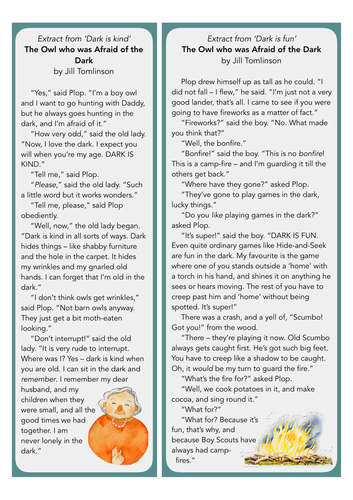 Y2 VIPERS Planning The Owl Who Was Afraid of the Dark | Teaching Resources