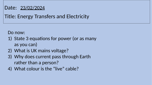 Electrical energy and transformation | Teaching Resources